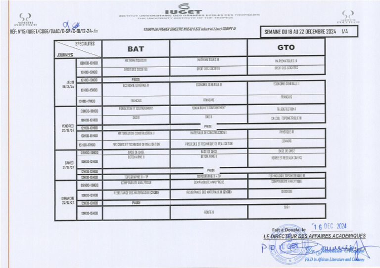 Examen 1er Semestre BTS2 Gpe 3 | PDF