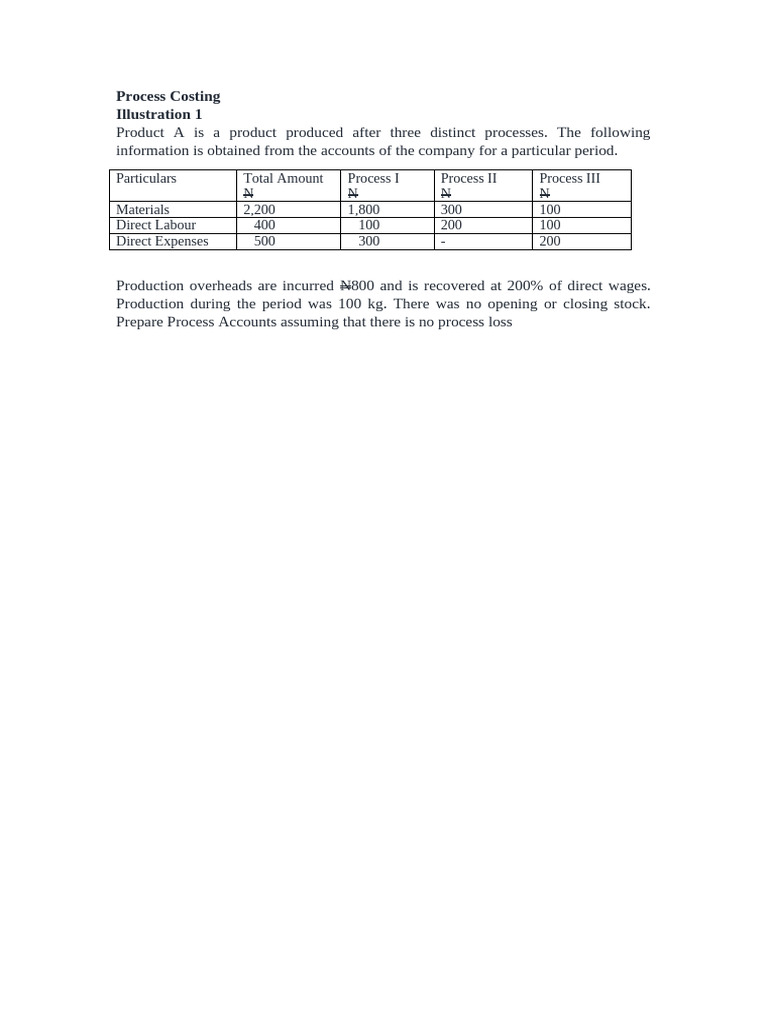 Process Costing | PDF