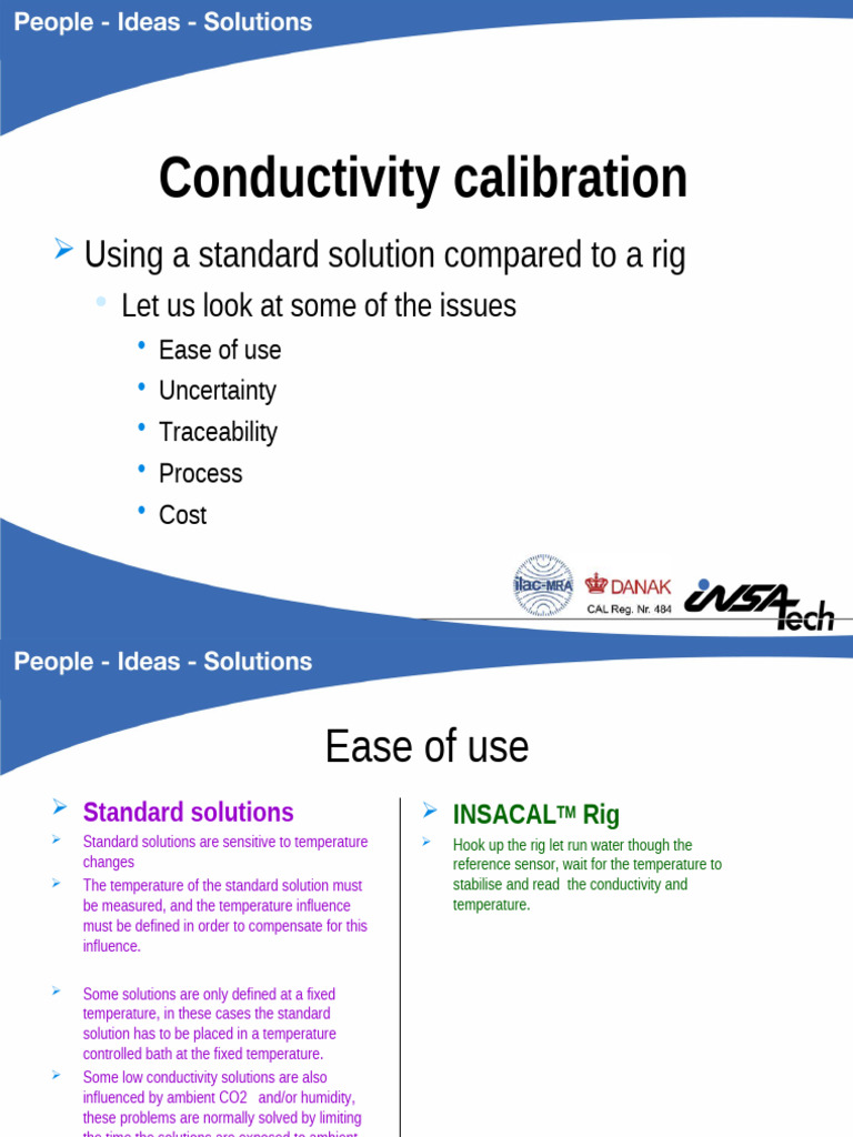 Conductivity Calibration Solution Versus Insacal | PDF | Calibration ...