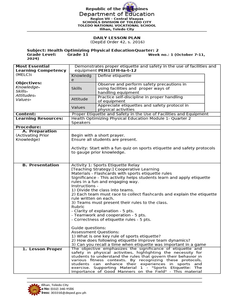 HOPE1_DLP Week1 | PDF | Cognition | Behavior Modification