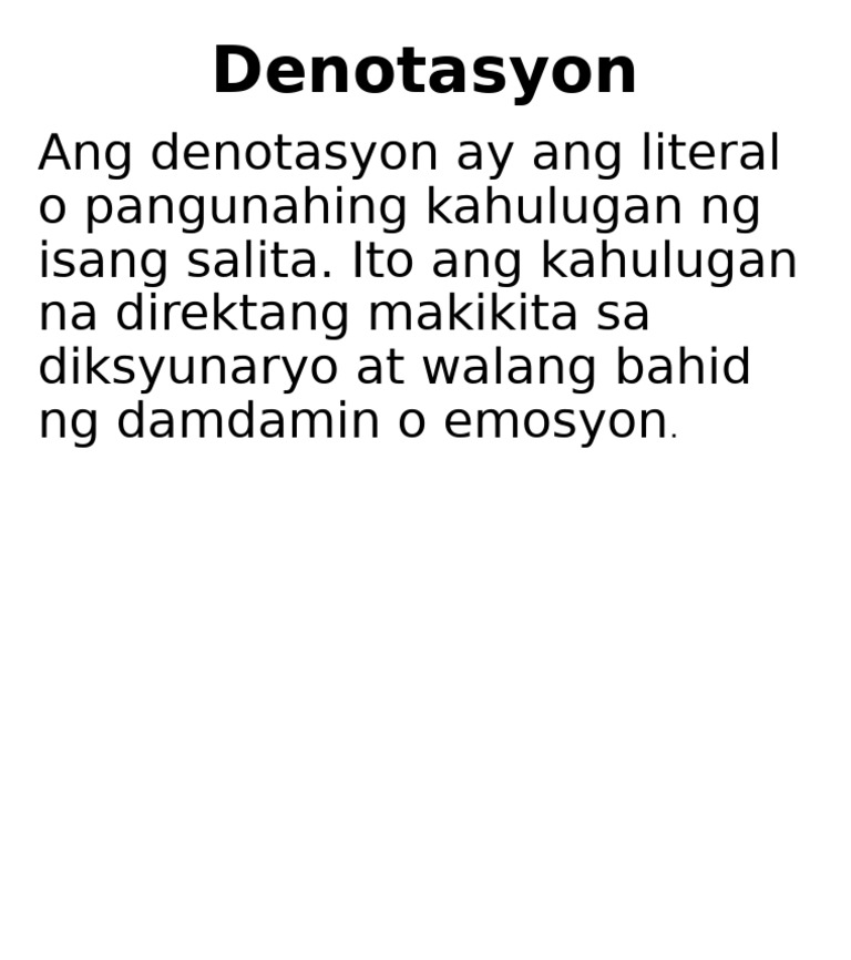 Denotasyon | PDF