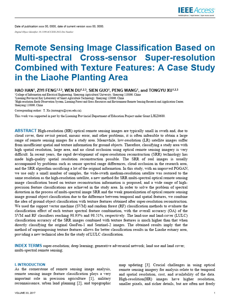 Remote Sensing Image Classification Based On Multi | PDF | Image ...