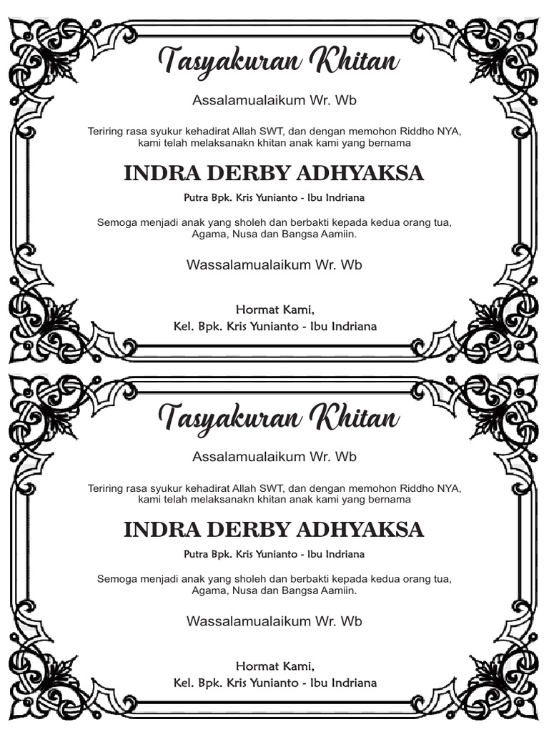 Walimatul Khitan | PDF