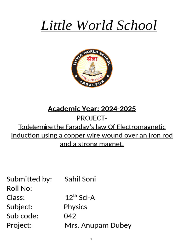 Physics Project Class XII 2021 22 Investigatory Project | PDF ...