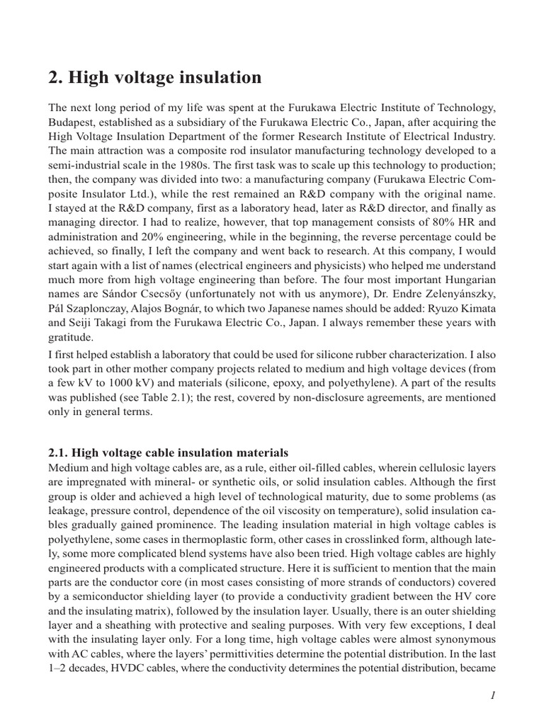 2_High_voltage_insulation | PDF | Polyethylene | Electrical Resistivity ...