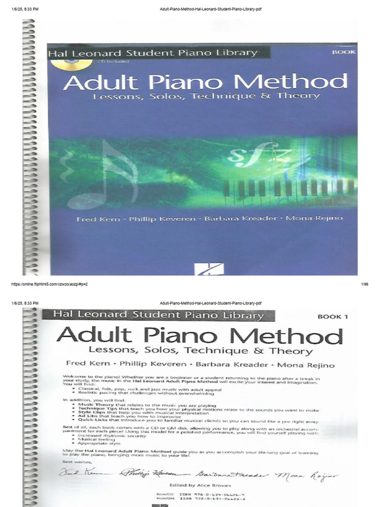 Adult Piano Method Hal Leonard Student Piano Library PDF | PDF