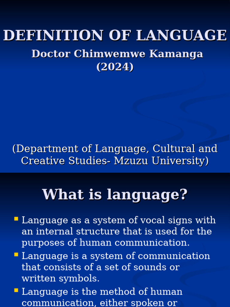 Definition of Language | PDF | Semantics | Communication