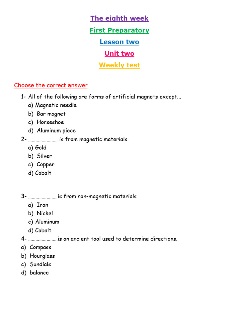 Science English Prep1 TR1 T W8 | PDF | Magnet | Magnetism