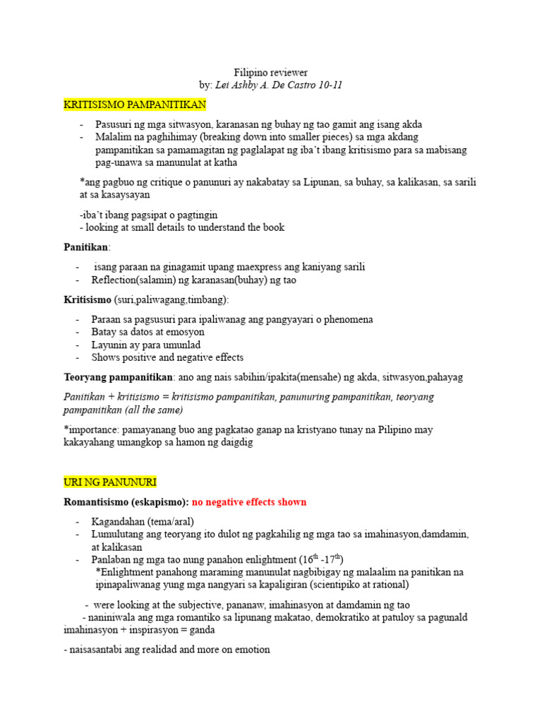 G10 2Q Fil QE Reviewer | PDF