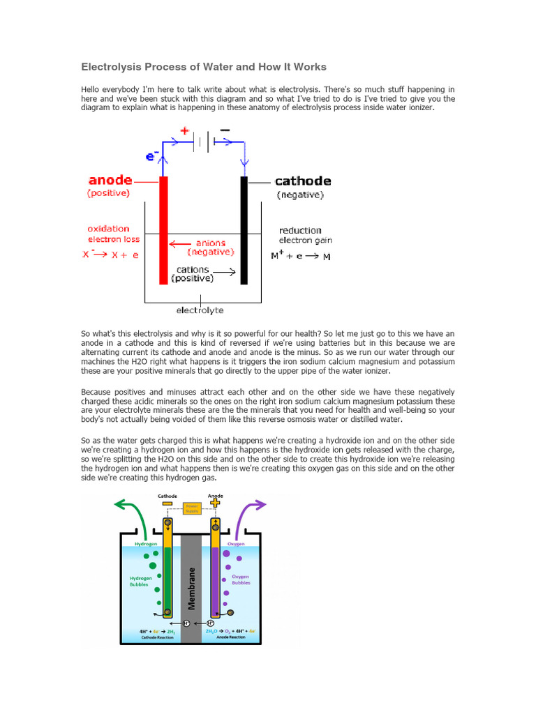 Electrolysis Process of Water and How It | PDF | Atoms | Materials