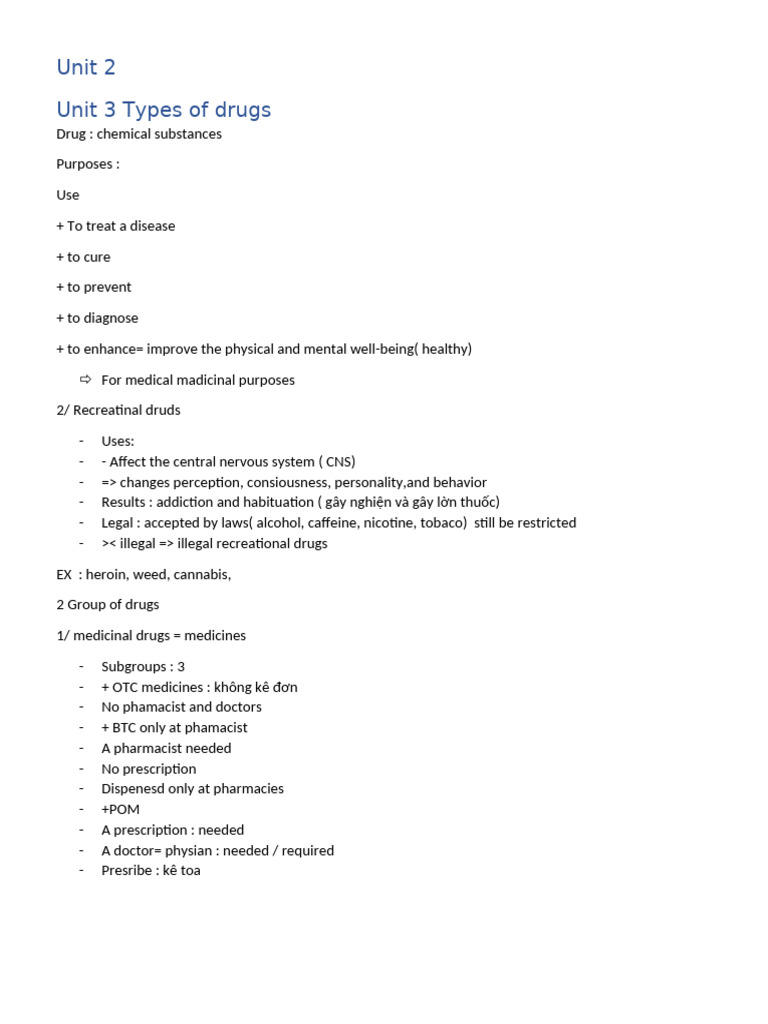 Unit 3 Types of Drugs | PDF