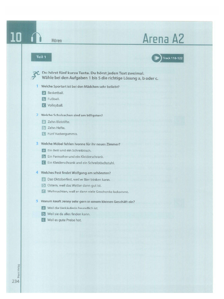 ArenaA2-Test 10 Hören Text | PDF