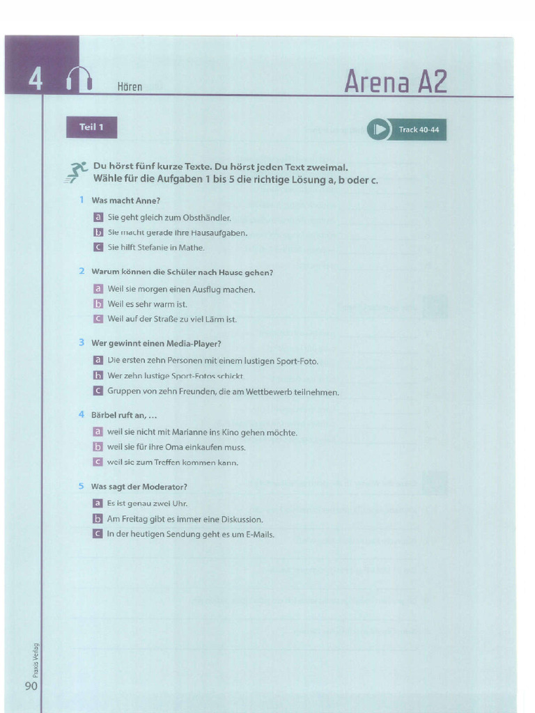 ArenaA2 Test 4 Hoeren | PDF
