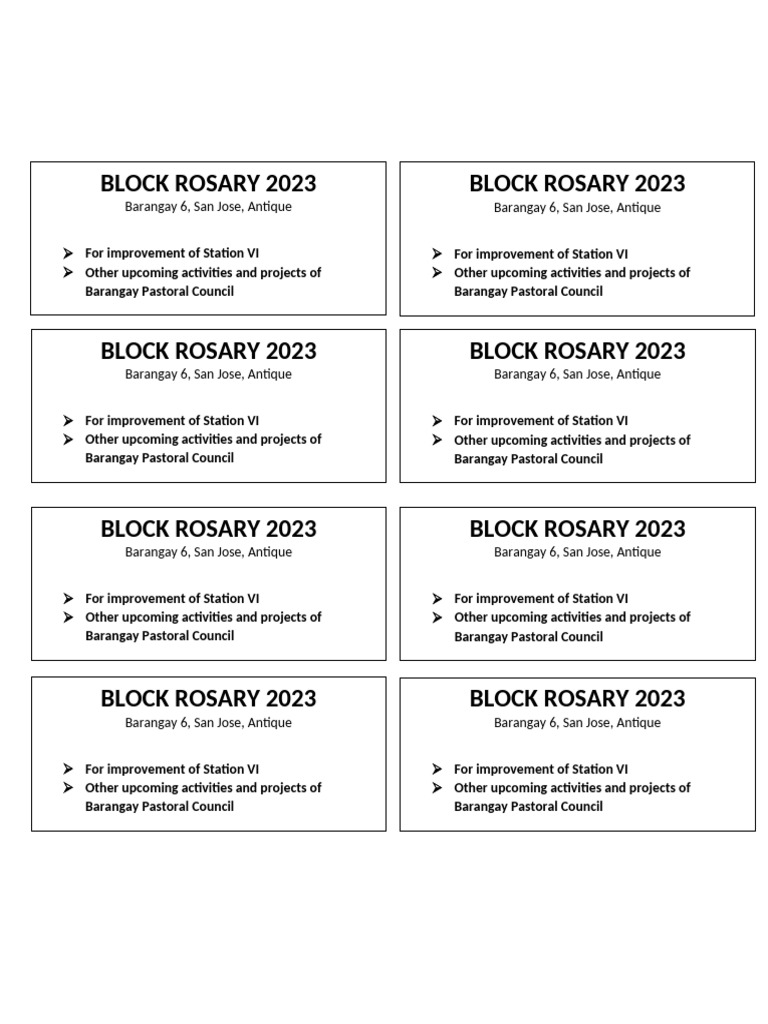 Block Rosary Sobre | PDF