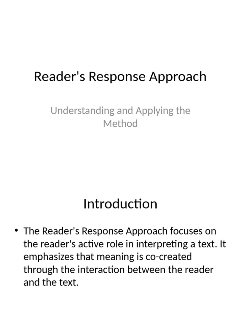 Readers_Response_Approach_Presentation | PDF