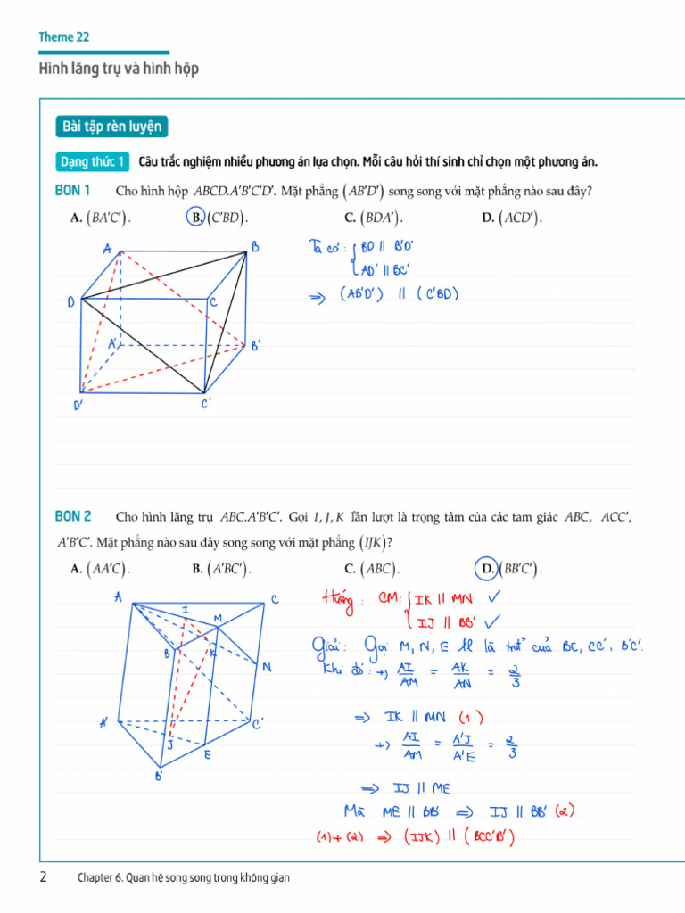 BTRL Theme 22. Hình Lăng TR Và Hình H P | PDF