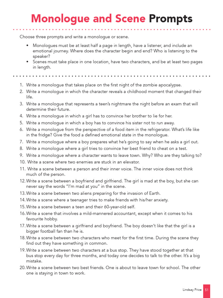 07 - Monologue and Scene Prompts | PDF
