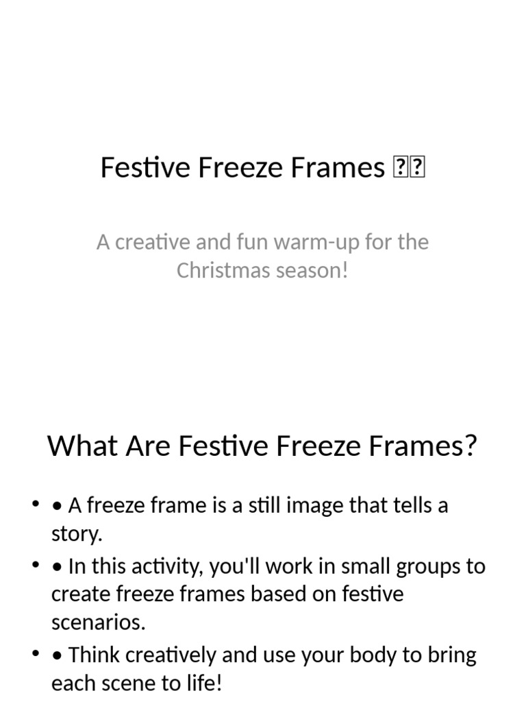 Fun Christmas Freeze Frame Activity | PDF