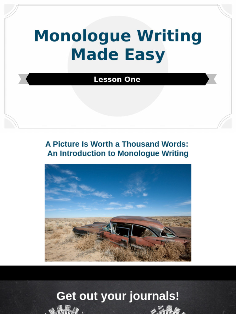 Monologue Lesson 1 | PDF