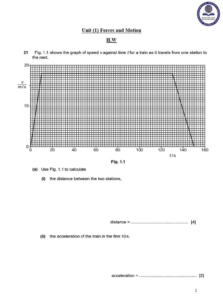 Forces and Motion Physics Unit 1 | PDF