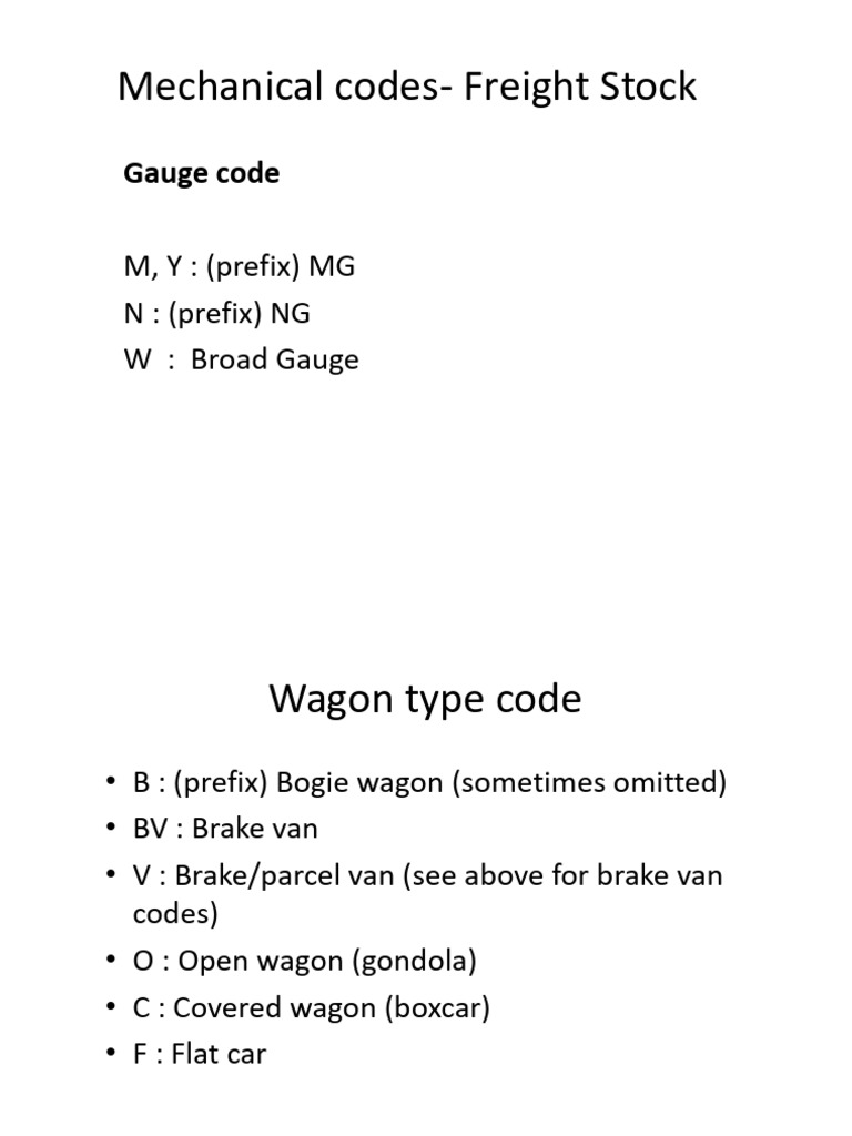 Mechanical Codes Freight | PDF