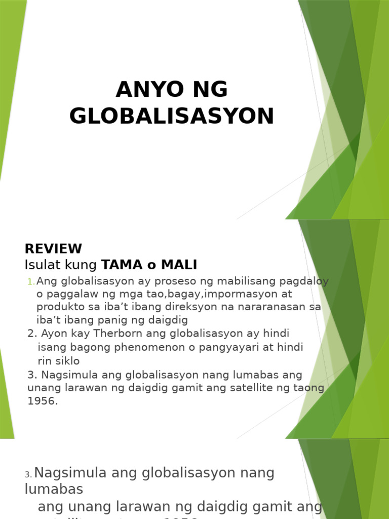 Anyo NG Globalisasyon 2 | PDF