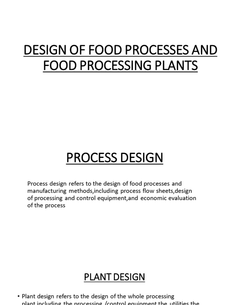 Design of Food Processes and Food Processing Plants | PDF | Fixed ...