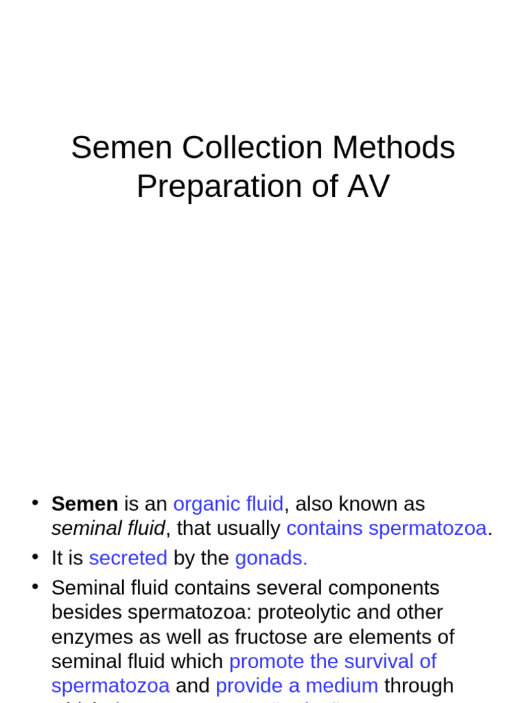 Semen Collection Techniques Overview | PDF | Semen | Reproduction