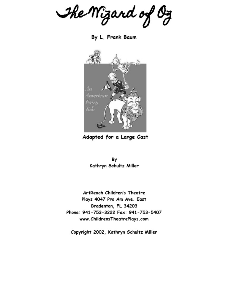 DSD Script The Wizard of Oz | PDF | Dorothy Gale | Tin Woodman