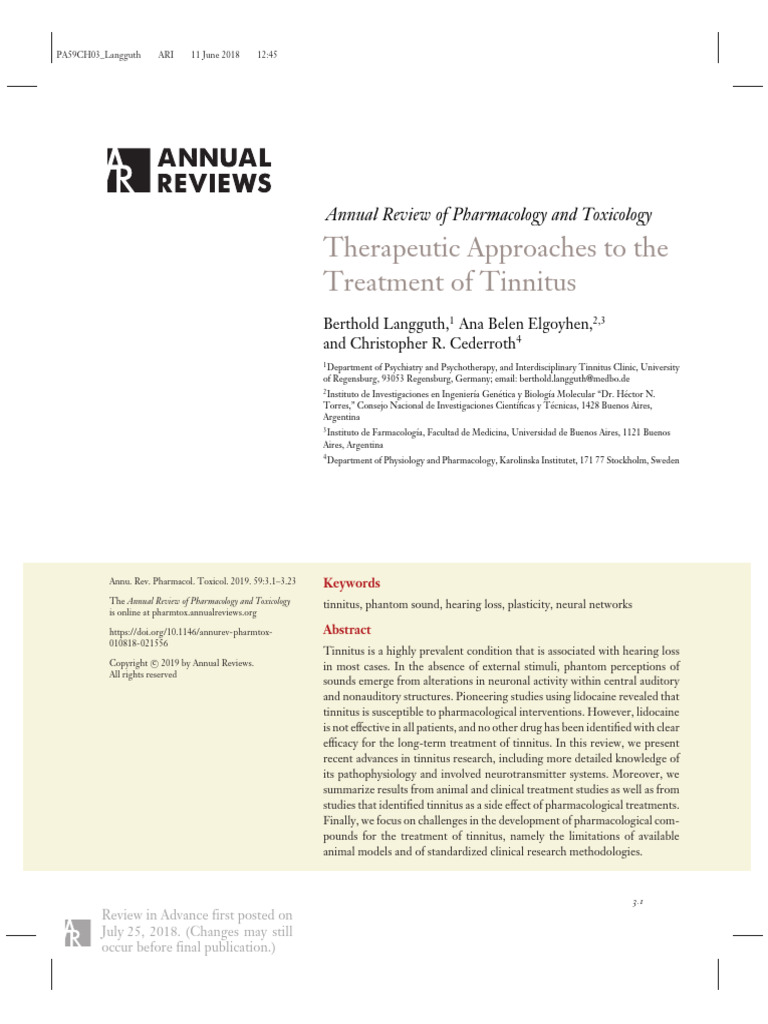 Tinnitus (2019) | PDF | Tinnitus | Auditory System