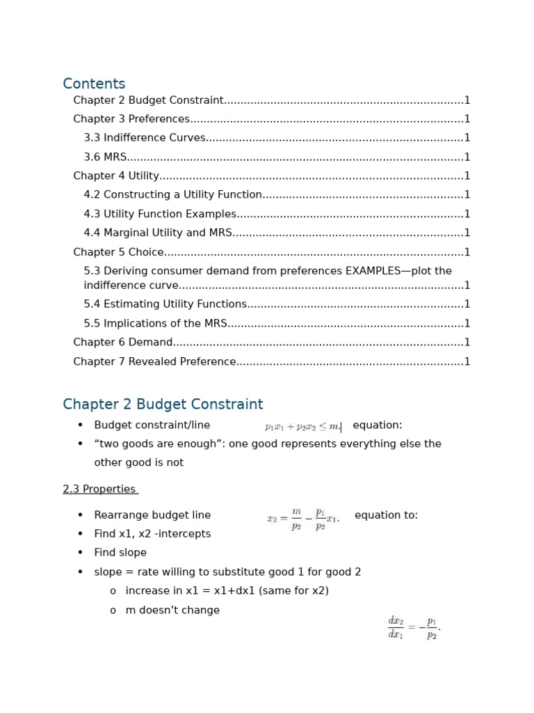 Econ 201 Review Outline | PDF | Utility | Demand