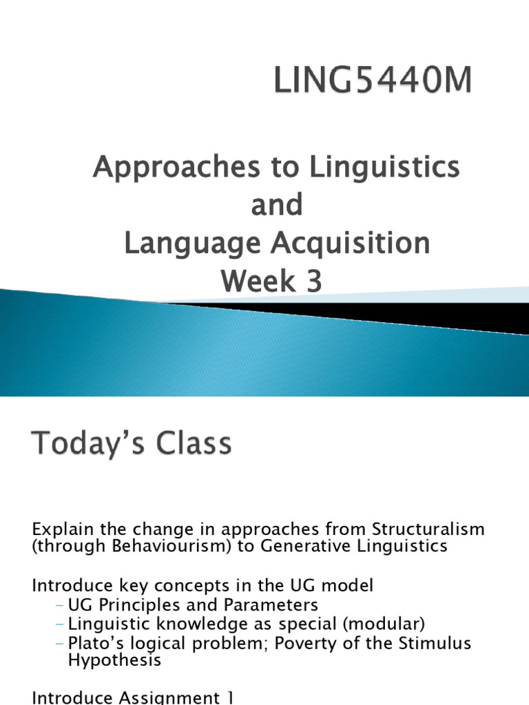 3 From Behaviourism To Generative Linguistics 2024 | PDF | Language Acquisition | Linguistics