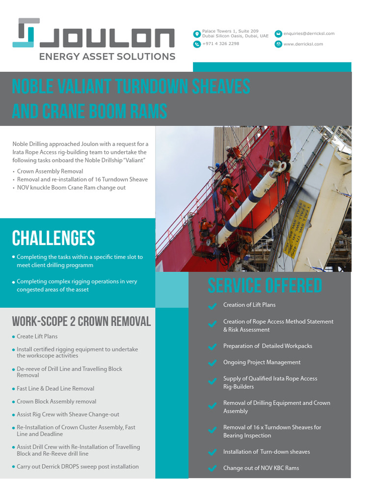 Joulon Noble Valiant Crown Tundown Sheaves | PDF | Crane (Machine)