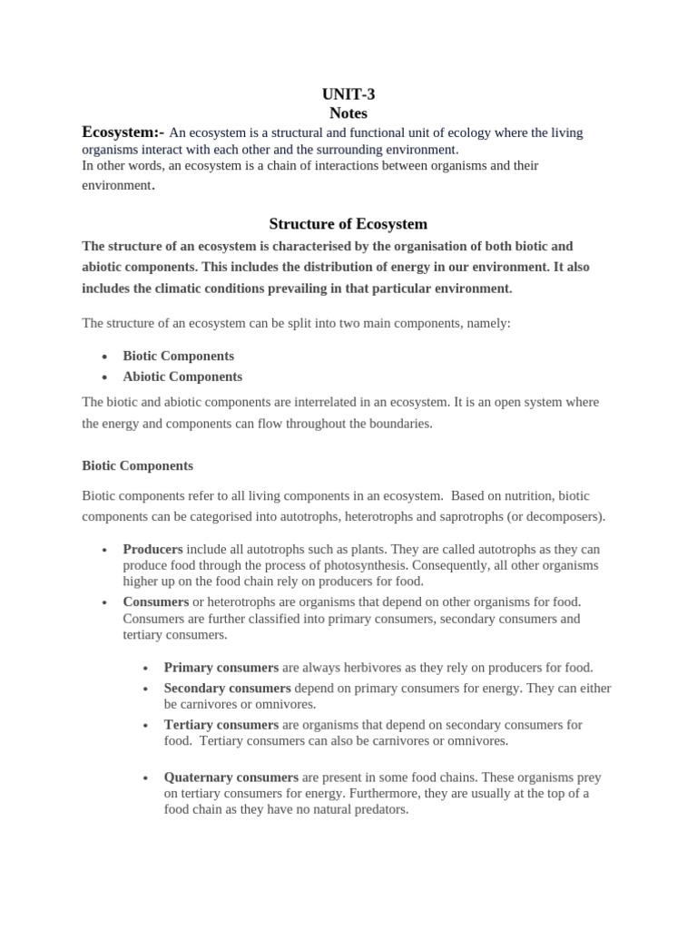 EVS Notes | PDF | Ecosystem | Food Web