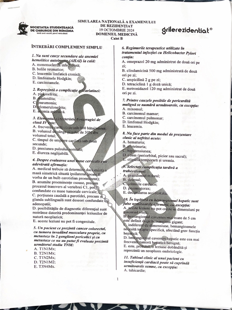 Simulare SSCR 2024 | PDF