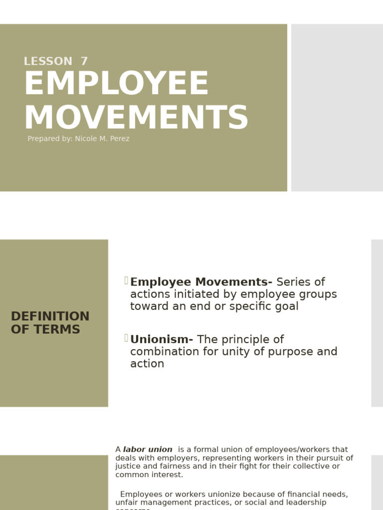 EMPLOYEE MOVEMENTS Lesson 7 | PDF | Employment | Collective Agreement