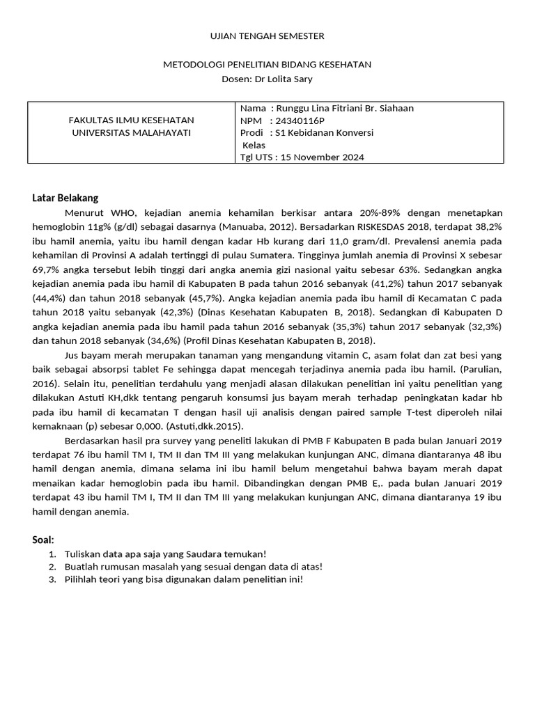 UTS METLIT BIDAN_SEND | PDF