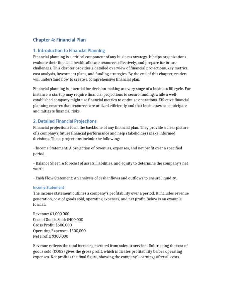 Financial Plan Chapter 4 Expanded | PDF | Balance Sheet | Return On ...
