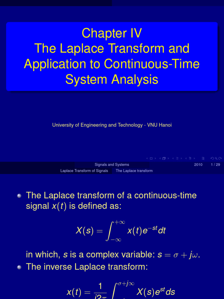 Laplace Transform in System Analysis | PDF | Laplace Transform ...
