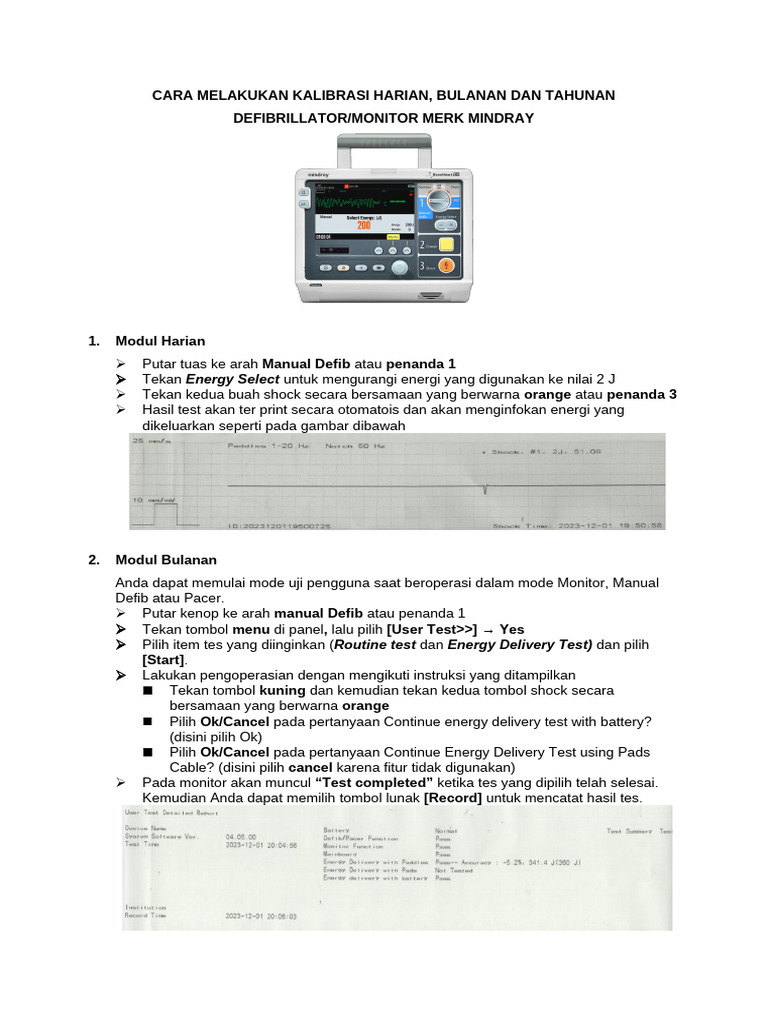 Cara Melakukan Kalibrasi Defibrillator | PDF