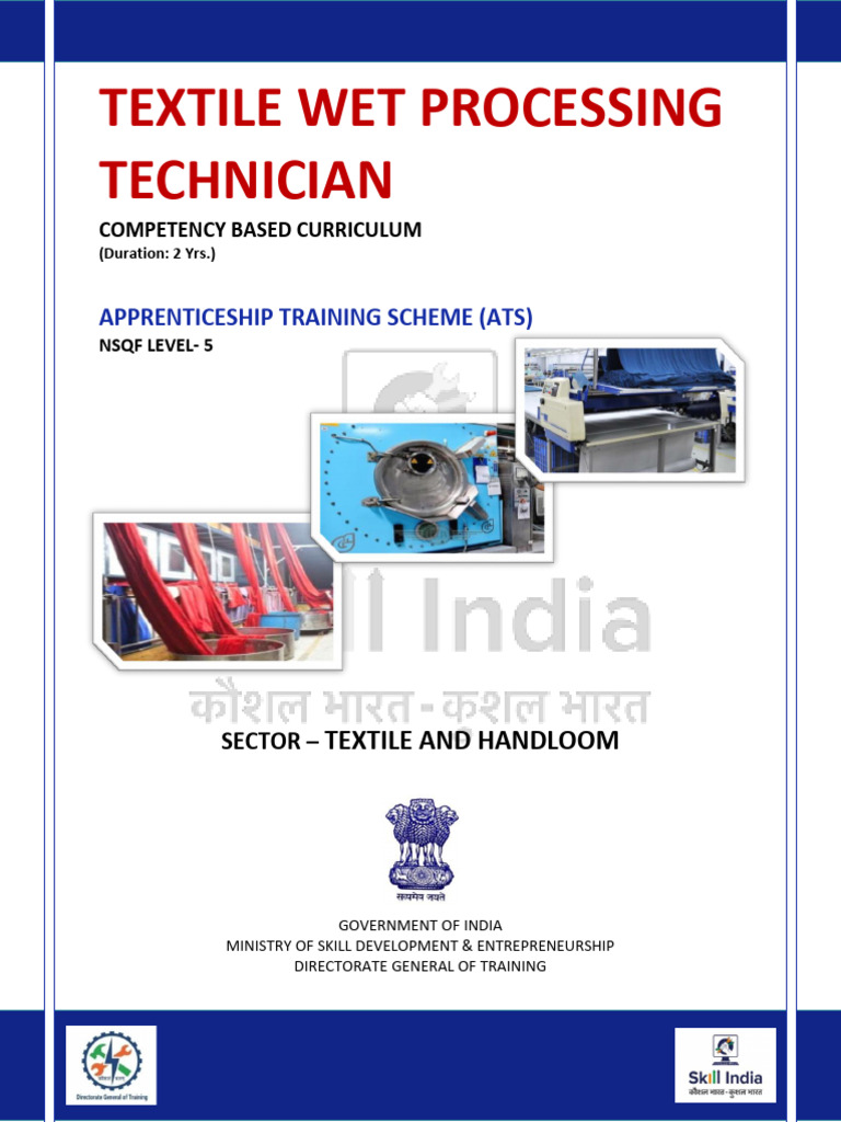 ATS Textile Wet Processing Tech NSQF 5 | PDF | Apprenticeship | Dyeing