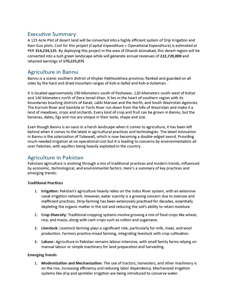 Green Pakistan Project | PDF | Agriculture | Irrigation