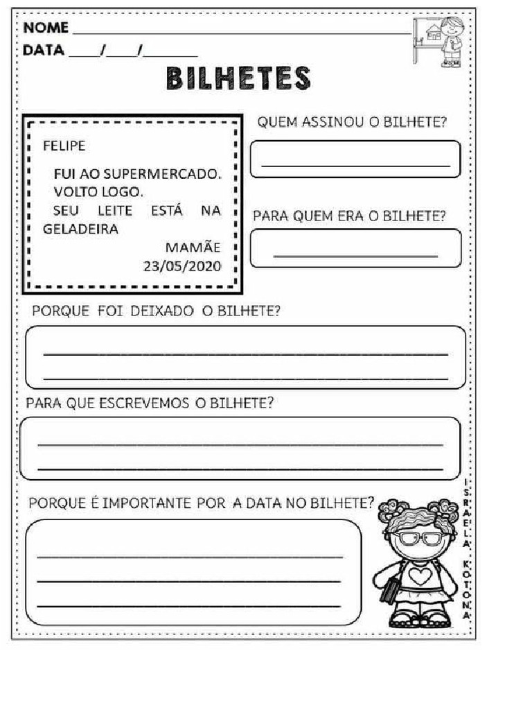 Atividade de Bilhete | PDF