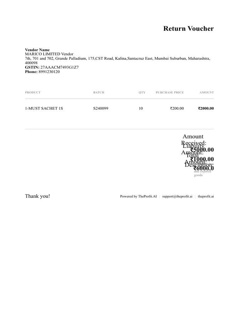 Return Voucher 3 | PDF