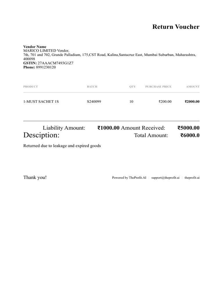 Return Voucher 4 | PDF