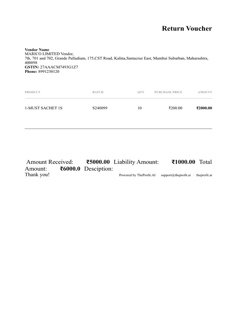 Return Voucher 5 | PDF