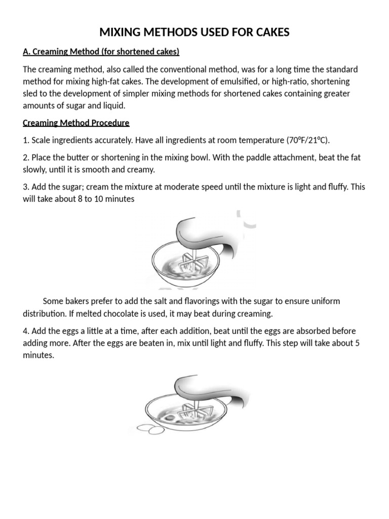 MIXING-METHODS-USED-FOR-CAKES-Grade-9 | PDF | Cakes | Cuisine
