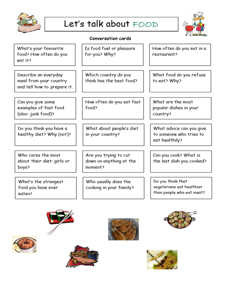Food Conversation Cards Guide | PDF
