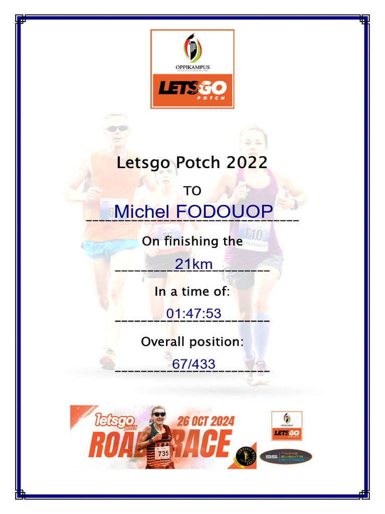 21km Race Results for Michel Fodouop | PDF