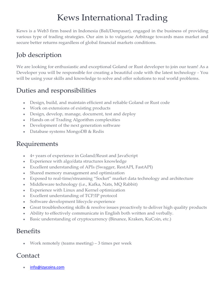 DevOps - BackEnd - Job Description | PDF